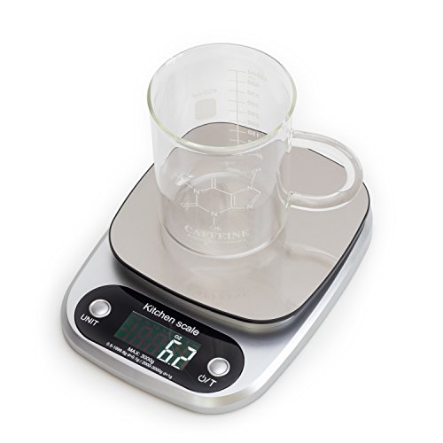 Caffeine Beaker Mug, Caffeine Molecule Mug - Chemistry Mug 16 oz Borosilicate Glass Coffee Mugs with Handle and Measuring for Coffee, Latte, Tea or Hot and Cold Beverage, Tea Coffee Mug by Amugo