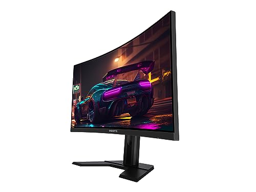 GIGABYTE G27QC A (27" 165Hz 1440P Curved Gaming Monitor, 2560 x 1440 VA 1500R Display, 1ms (MPRT) Response Time, 88% DCI-P3, HDR Ready, 1x Display Port 1.2)