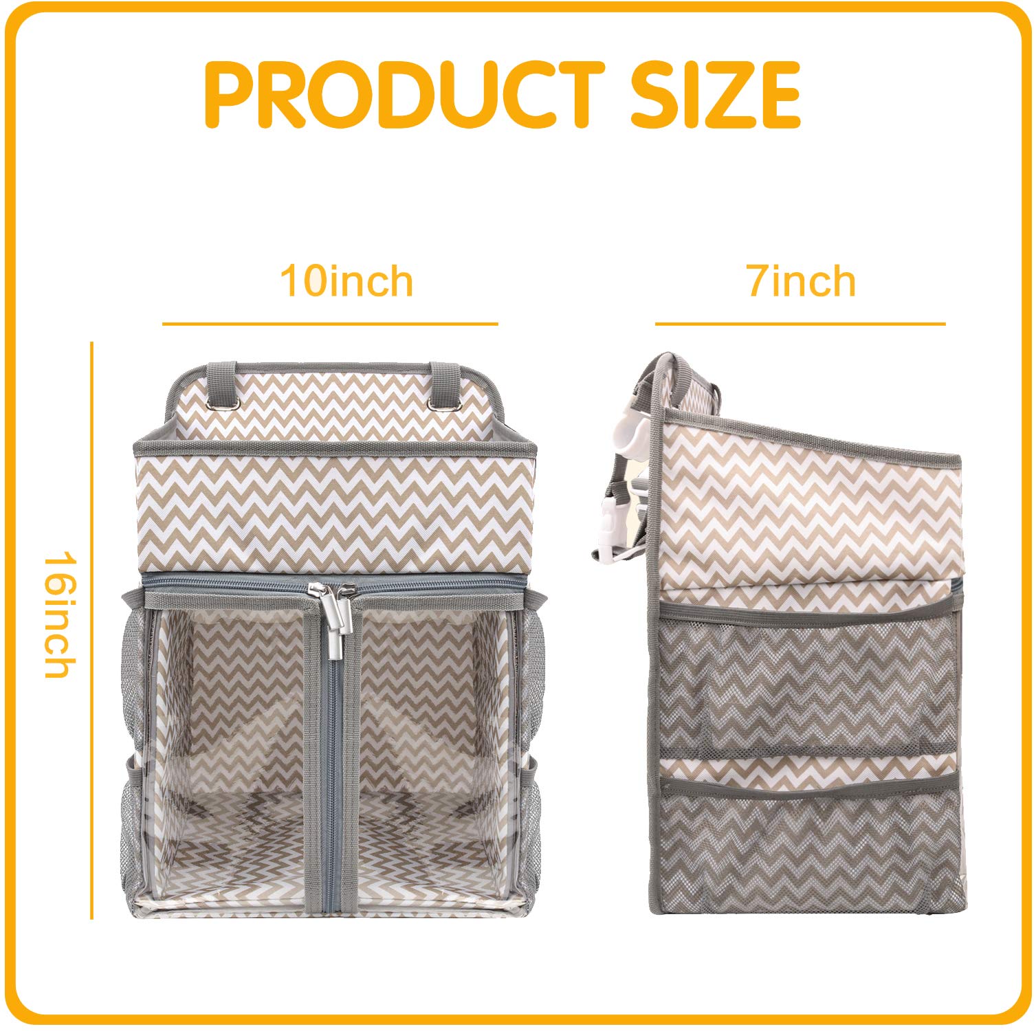 BAGLHER Hanging Diaper Organizer,Baby Diaper Organizer is Suitable for Hanging on Diaper Table,Nursery, and All Cribs.Baby Supplies Storage Diaper Rack,Diaper Stacker.