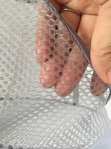 coastal rose 2Pcs Stuffed Animal Storage Foldable Stuffed Animal Net or Hammock Organizer, 4 Compartments Hanging Mesh Toy Storage Hammock for Kid Room Toys, Gloves, Hats, Socks(Grey)