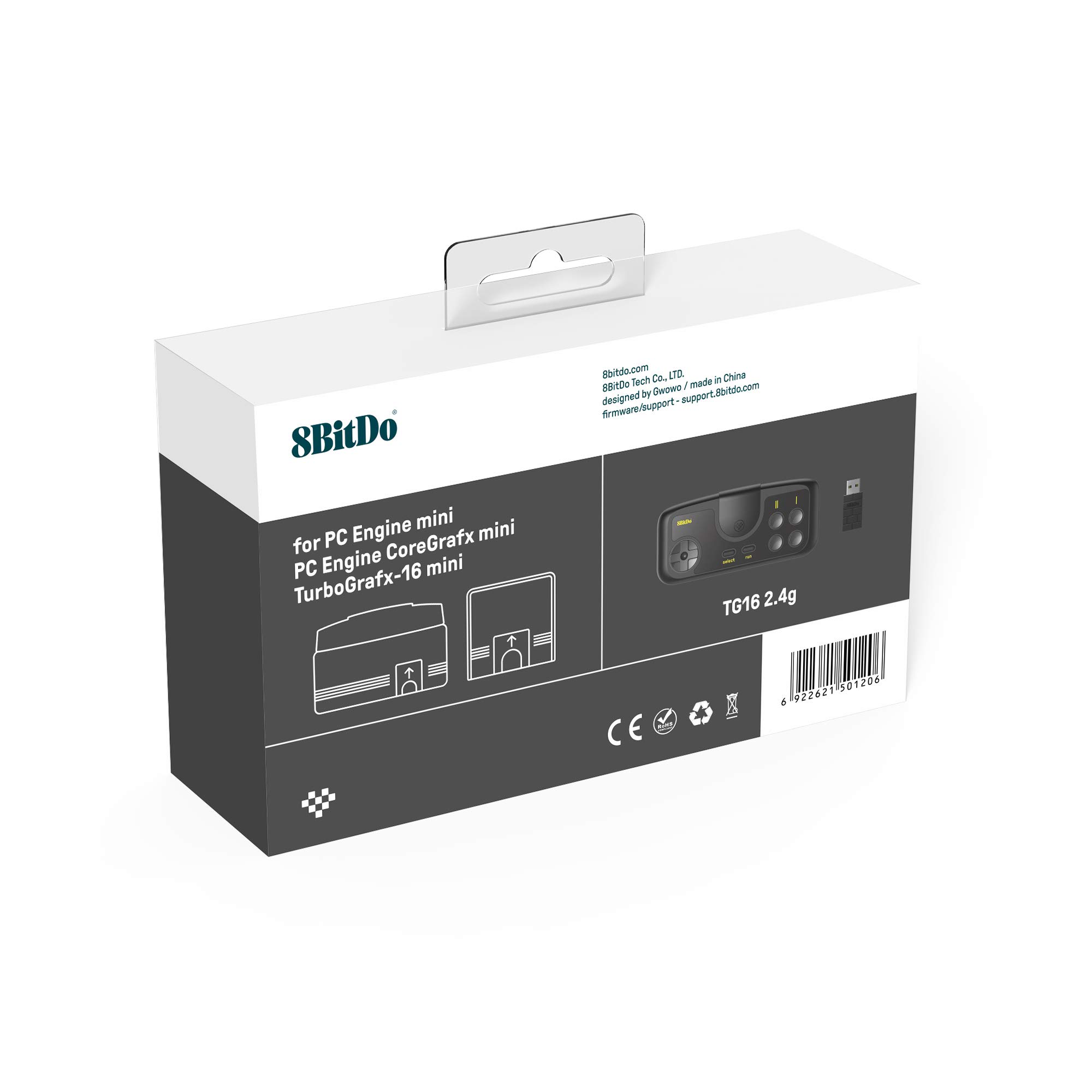 8Bitdo TG16 2.4G Wireless Gamepad for PC Engine Mini, PC Engine CoreGrafx Mini, TurboGrafx-16 Mini & Nintendo Switch (TG16 Edition)