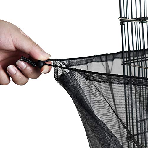 ASOCEA Extra Large Bird Cage Seed Catcher Guard Universal Birdcage Cover Nylon Mesh Net for Parrot Parakeet Macaw Lovebird African Grey