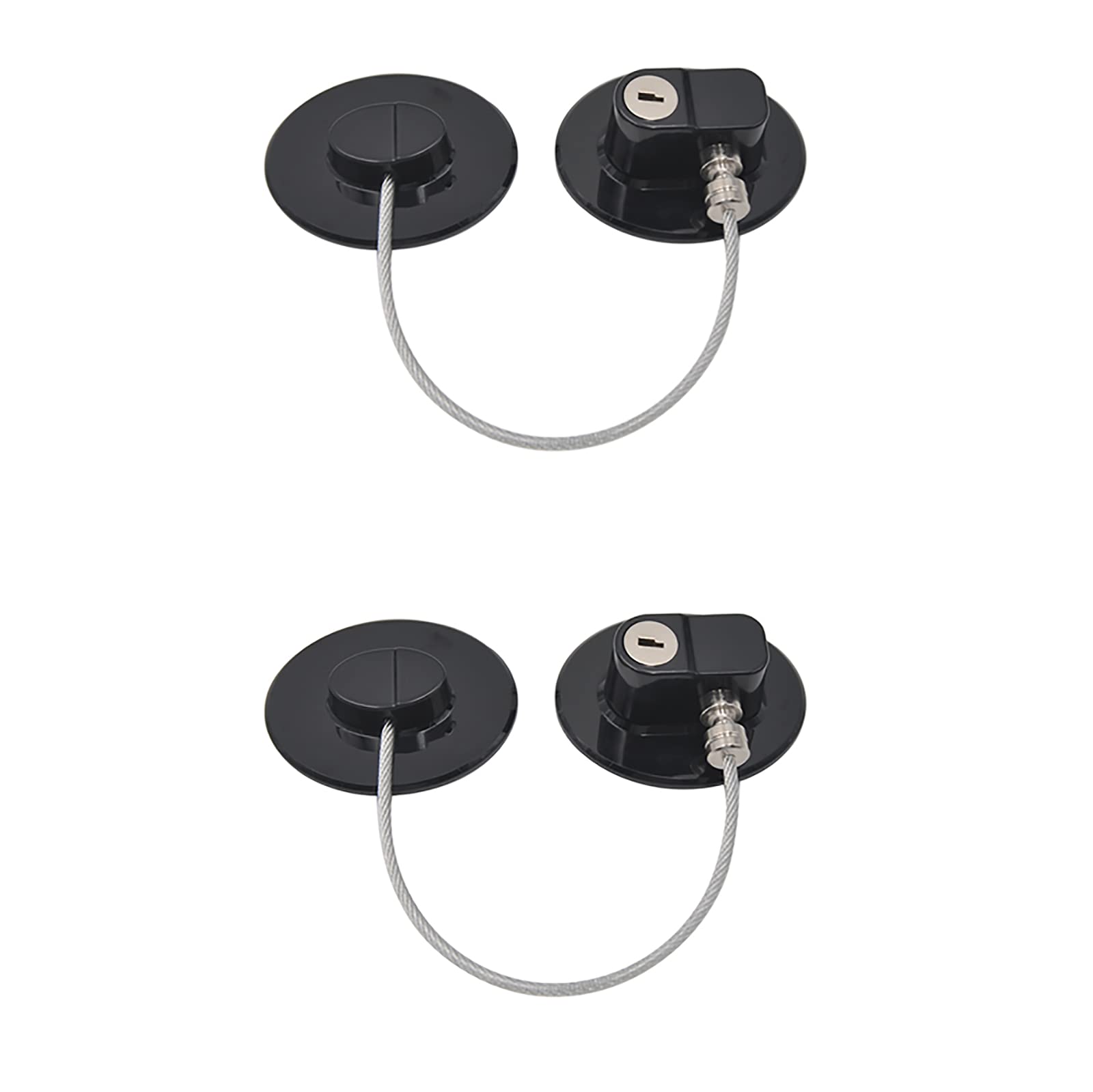 UD Refrigerator Door Locks, Child Safety Lock with Key Suitable Drawer, Washing Machine, Toilet, Window, Cabinet and Other furnitureEach Set Comes with Two Keys, 2pcs(YX3AQS-004-Black-02)