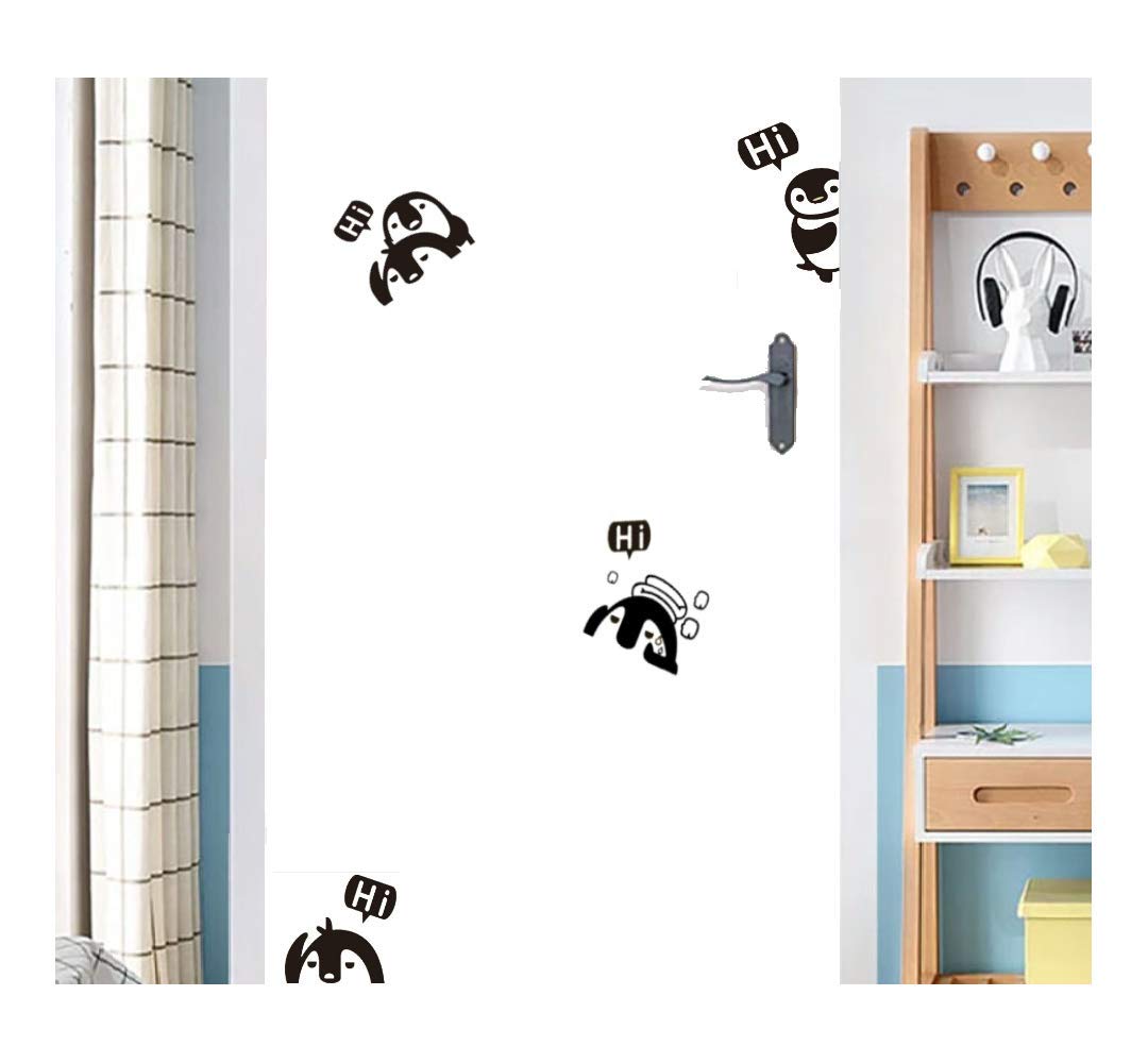 Removable Switch Stickers, 4 Cute Penguins Cartoon Wall Sticker, Light Switch Decor Decals, Family DIY Decor Art Stickers Home Decor Wall for Kids Bedroom Office Home Decoration