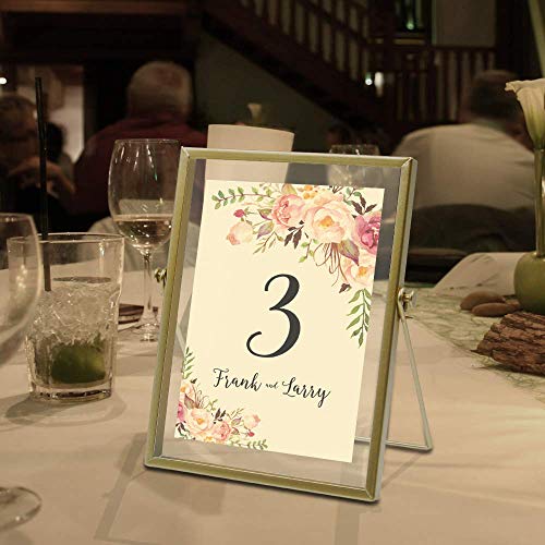 AceList 5 x 7 + 4 x 6 Glass Photo Frame Collection Simple Metal Geometric Picture Frame with Plexiglas Cover