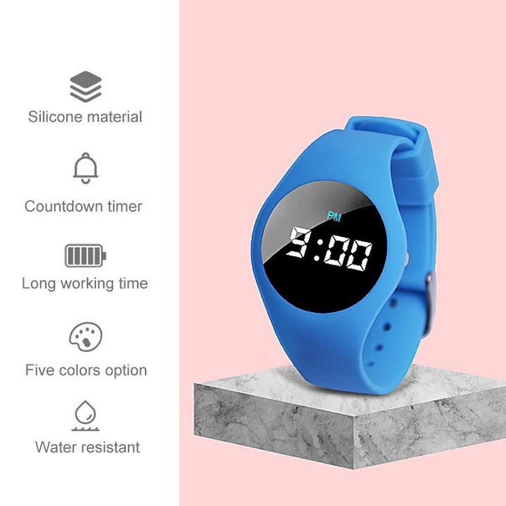 eSeasonGear Potty Training Watch Timer, Rechargeable, Music, Water Resistant, PW3 (Blue-Light)