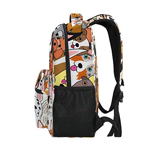 ALAZA Cute Doodle Dog Print Animal Large Backpack for Kids Boys Girl School Personalized Laptop iPad Tablet Travel School Bag with Multiple Pockets