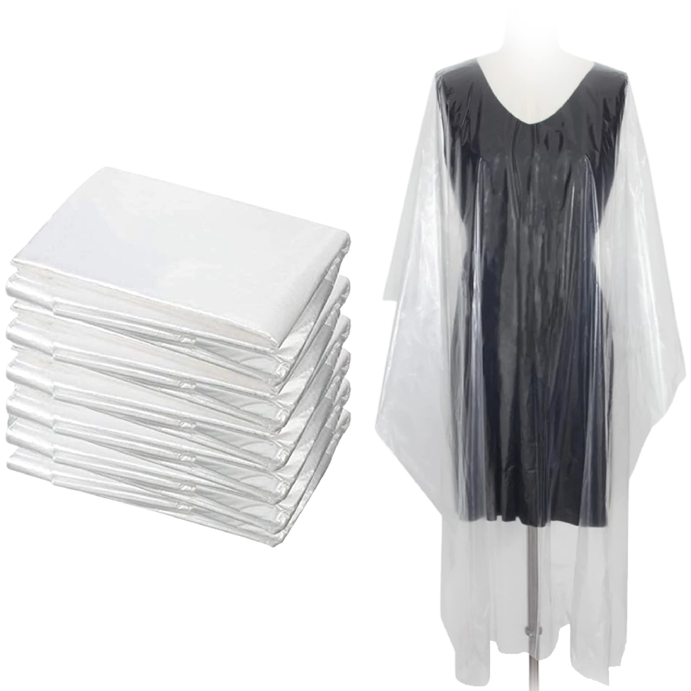 Disposable Capes Hair Salon - 100 Plastic Capes - Disposable Salon Capes - Plastic Salon Cape - Color Capes for Salon Hair Coloring - Disposable Shampoo Capes