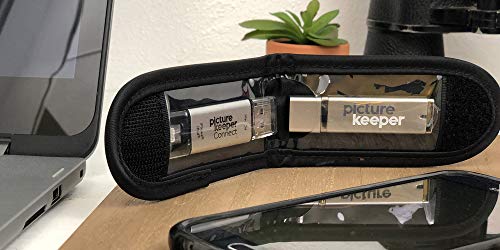 Picture Keeper USB Flash Drive Key Chain Holder with Anti-shock and Water-Resistant Material, 2-Drive Capacity, Easy Clip Key Chain (Black)