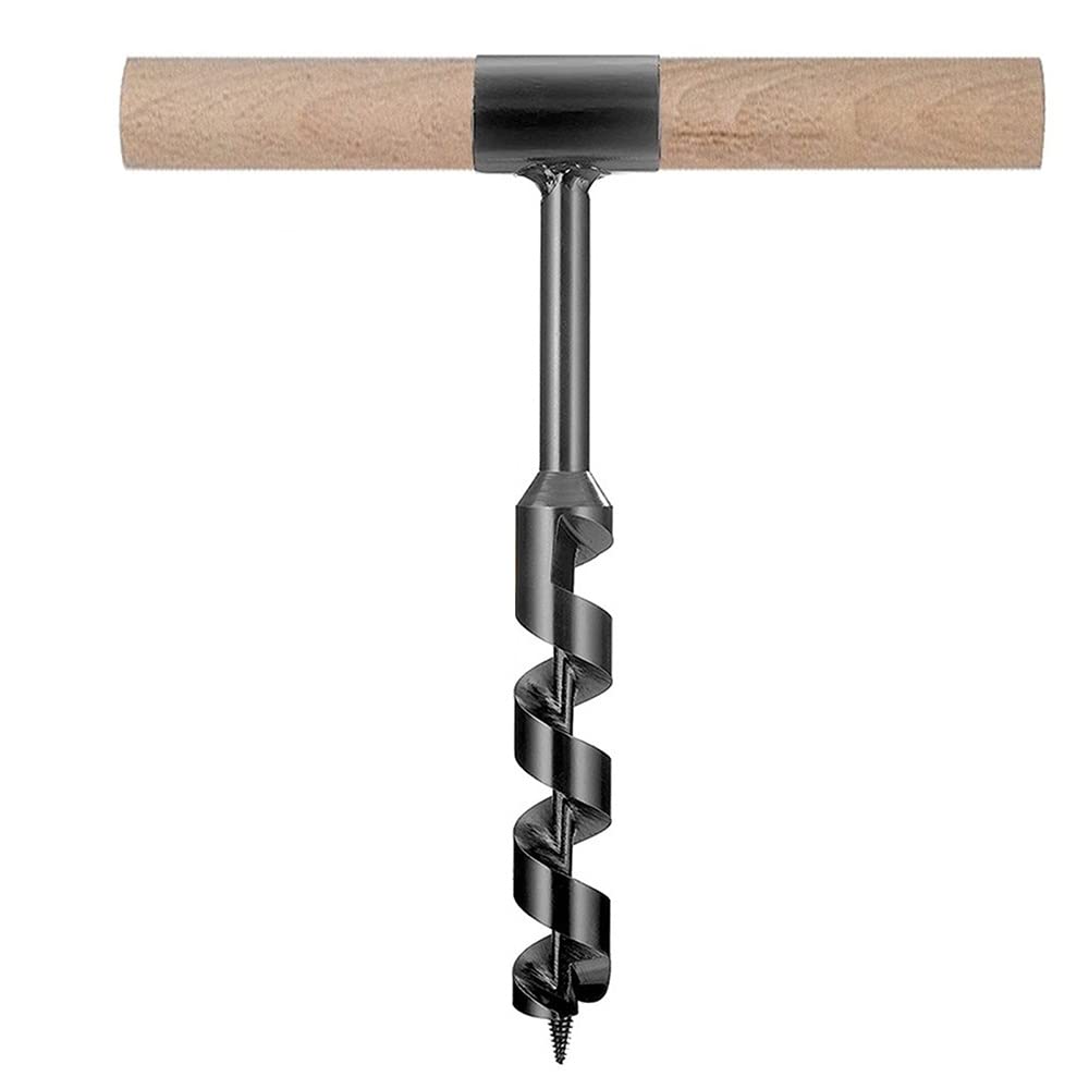 UONDER Multipurpose Manual Survival Drill Bit, with a Wooden Stick Hand Auger Woodworking Hole Saw Bit Fix The Tent Nails for Outdoor and Camping Perfect Addition Tool to Survival (Size : 0.866in)
