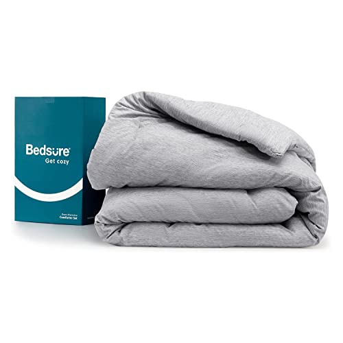 Bedsure Queen Comforter Set - Grey Comforter Queen Size, Soft Bedding for All Seasons, Cationic Dyed Bedding Set, 3 Pieces, 1 Comforter (88"x88") and 2 Pillow Shams (20"x26"+2")