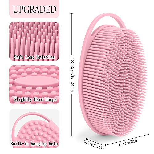 3 Pack Silicone Body Scrubber, Exfoliating Body Scrubber Soft Silicone Loofah Body Scrubber Fit for Sensitive and All Kinds of Skin Clean and Sanitary