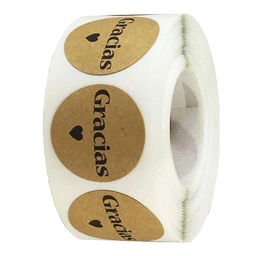Esquirla Round Paper Spanish Gracias Thank You Stickers Label for Birthday Party