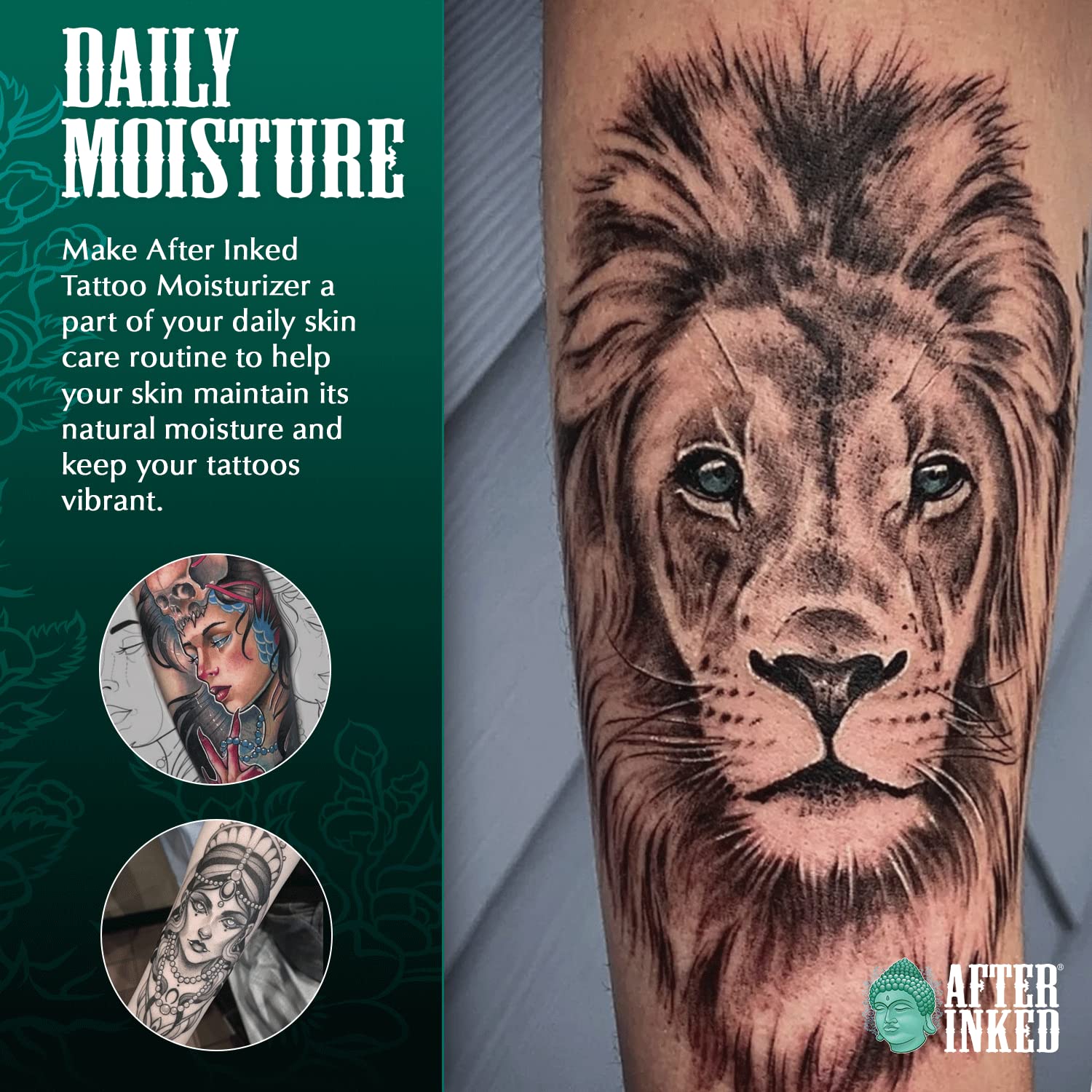 After Inked Tattoo Aftercare Lotion - Tattoo Moisturizer, As Seen on INK MASTER, Tattoo Balm, Ink Hydration Tattoo Aftercare Kit, 3 Fluid oz Tube (1-Pack)