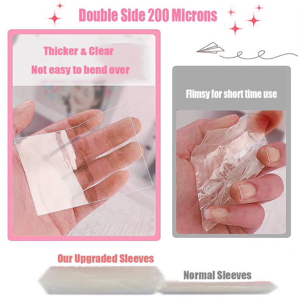 8pack Kpop Photocard Sleeves Protector 56x88mm 100 Micron Clear Card Sleeves Perfect fit Kpop Standard Size Compatible for Korean Idol Twice BTS Seventeen APINK April Blackpink