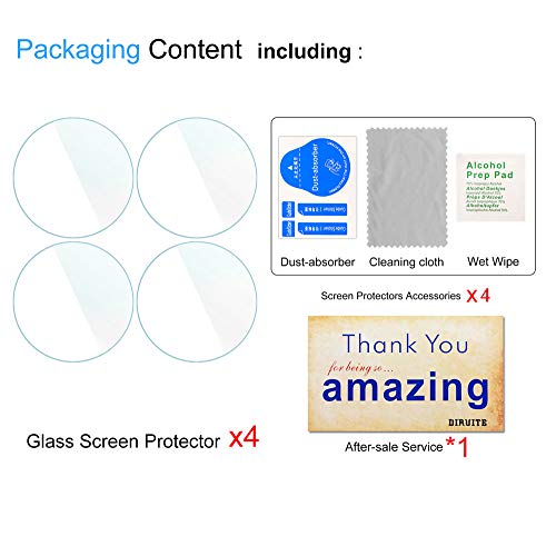 Suoman 4-Pack for Samsung Galaxy Watch 3 41mm Screen Protector Tempered Glass for Galaxy Watch 3 41mm [2.5D 9H Hardness] [Anti-Scratch] [Perfectly Fit]