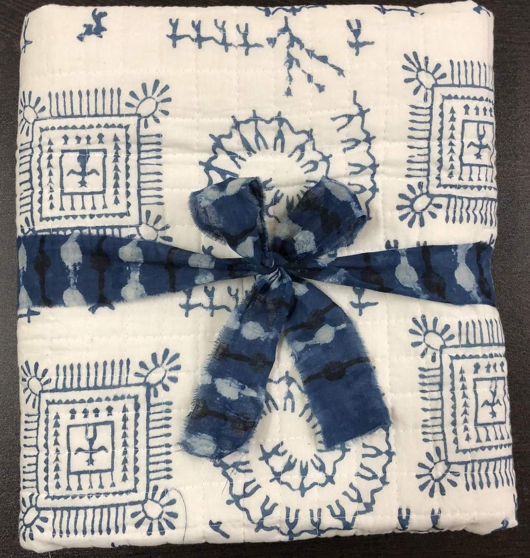 Trade Star Handmade Wrap Blanket Ethnic Toddler Blanket Reversible Super Soft Quilted Hand Block Print Baby Quilt Warm Baby Quilt 100% Cotton Quilt Indian Design Baby Blanket (Pattern 5)