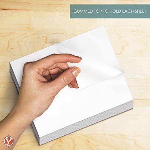 8.5 x 5.5" Blank White Memo Pads with Chipboard on the Back β Great for Writing Notes, To-Do Lists, Reminders and Shopping Lists | Gummed Top, Easy Sheet Removal | 50 Sheets per Pad, 10 Pads per Pack