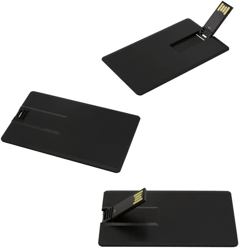 128GB USB 2.0 Flash Drive Black Credit Card Bank Card Shape Pen Drive Thumb Drives Memory Stick Pendrive Jump Drive Flash Disk-Black