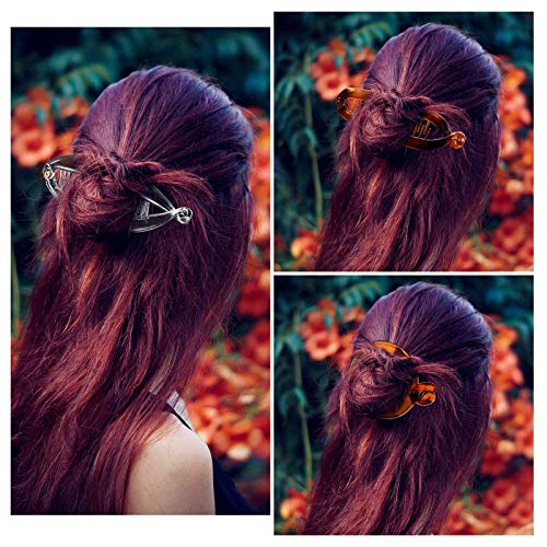 9 Pieces French Banana Clip Comb Fishtail Hair Clips and Flexible Ponytail Holders - Interlocking Hair Styling Accessories for Women