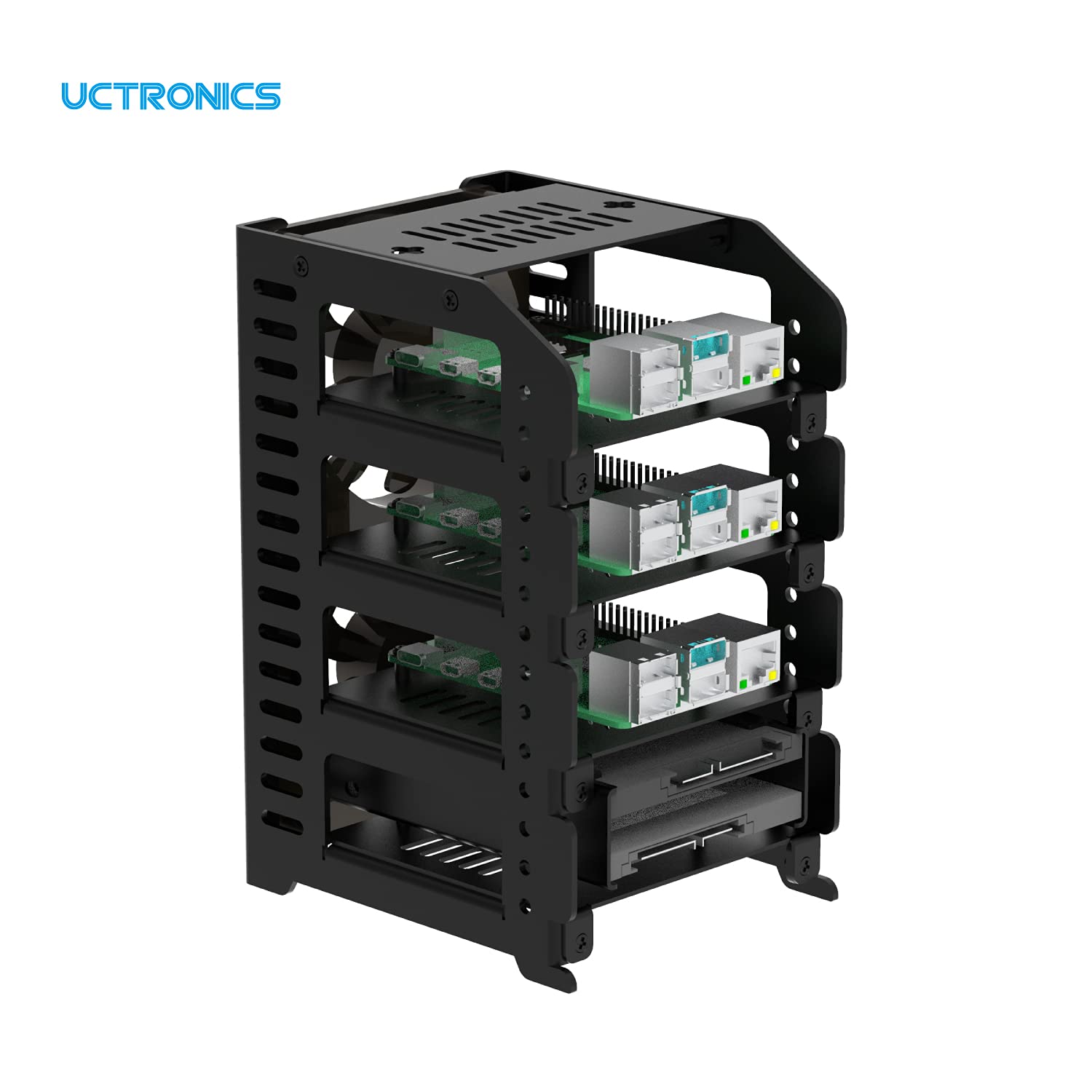 UCTRONICS SSD Baseplate for Raspberry Pi Cluster, Supports 2 Units of 2.5β Solid State Drives