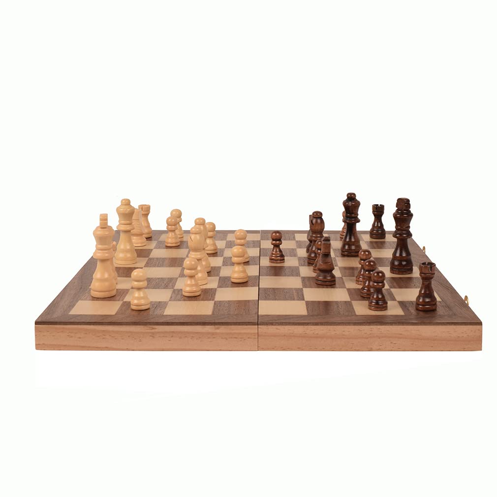 15" Portable Folding Chess Sets for Adults & Kids Wooden Chess Game Board Sets