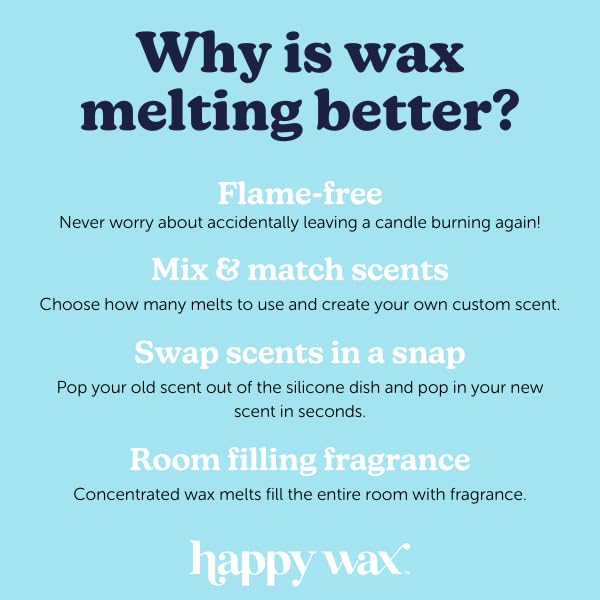 Happy Wax Marble Signature Warmer and Wax Melts Kit (Fresh)