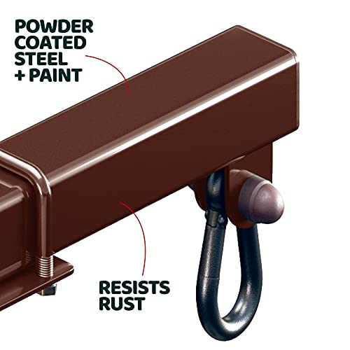 Swurfer Swingset Conversion Bracket - No Tree, No Problem, Convert Your Swingset to a Swurfset, Heavy Duty Horse Glider Bracket for Swing Set Attachment (Brown (2 Pack))