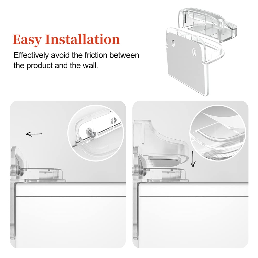 EUDEMON Baby Safety Anti-Tip Furniture Anchor Straps, Furniture Anti-Tip Wall Holder for Children&Pets, Childproof Anti-tip Furniture Wall Anchors, Easy to Install(Transparent,2 Pack)