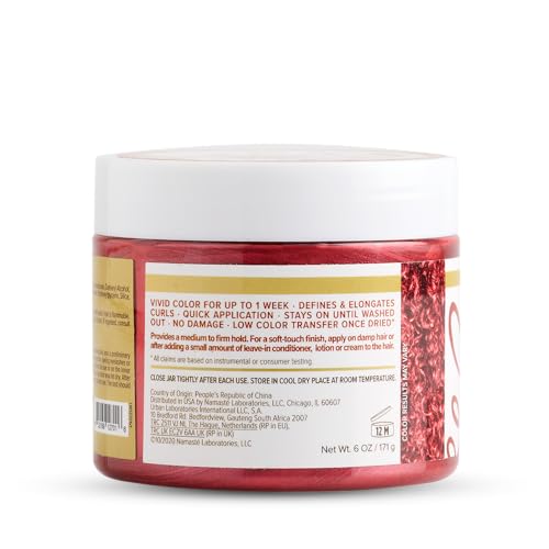 Curls Unleashed Color Blast Temporary Color Wax, Infused with Beeswax & Castor Oil, Sangria (6.0 oz).