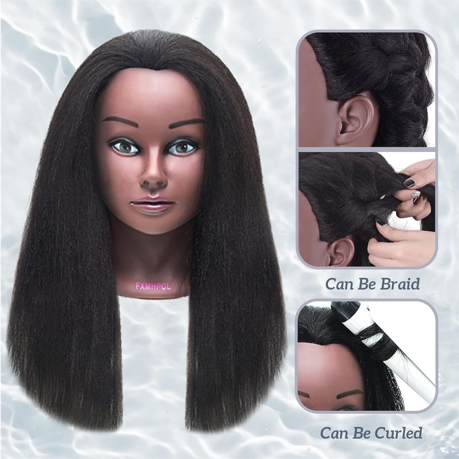 Mannequin Head with Hair 28β Manikin Head Hairdresser Training Head Cosmetology Doll Head for Styling Braiding Practice with Clamp Stand (Blonde-5)