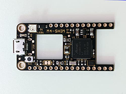 Silicognition M4-Shim - Feather M4 That fits on top of The PoE-FeatherWing for Ultra-Compact PoE Builds (Vertical USB)