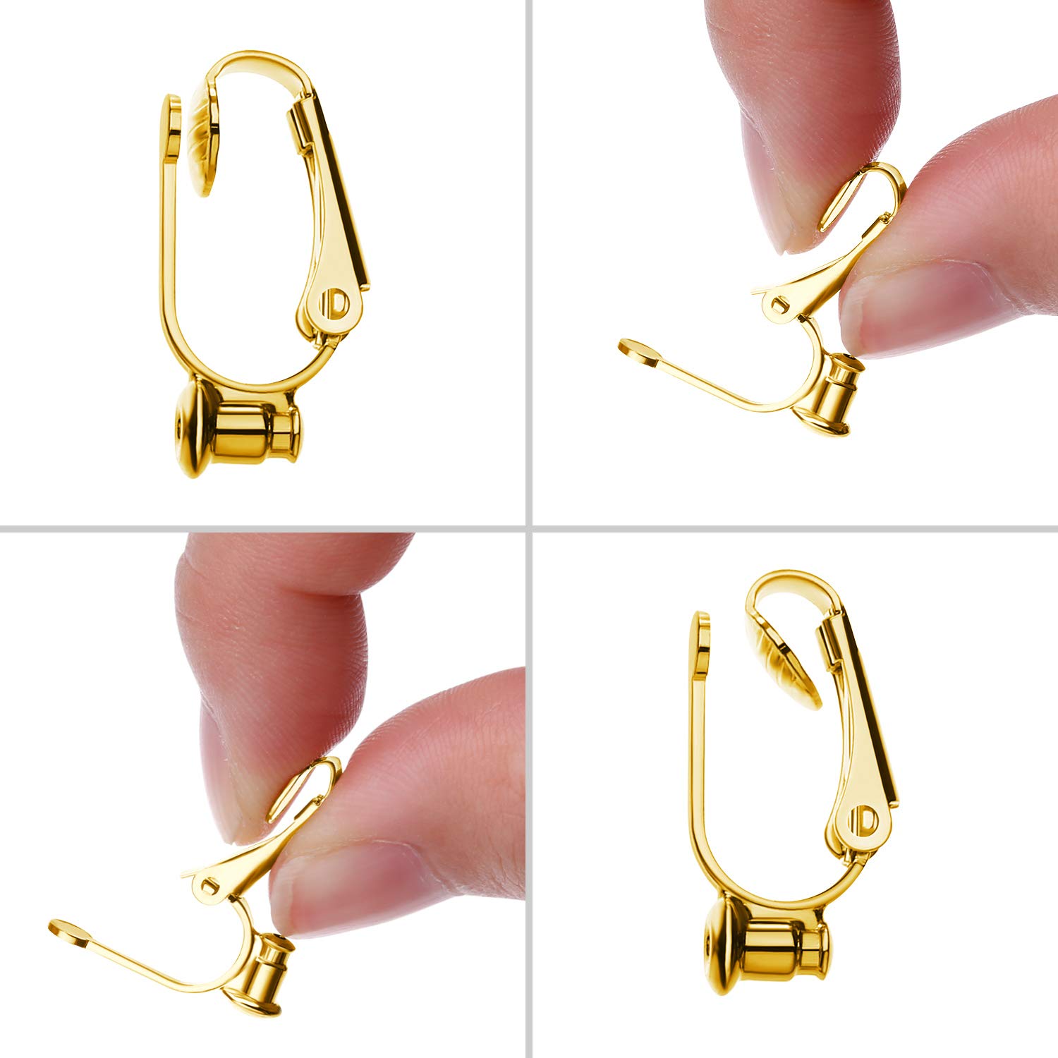 18 Pieces Clip-on Earrings Converter Components with Post for Non-Pierced Ears 3 Colors and Comfort Earring Pads