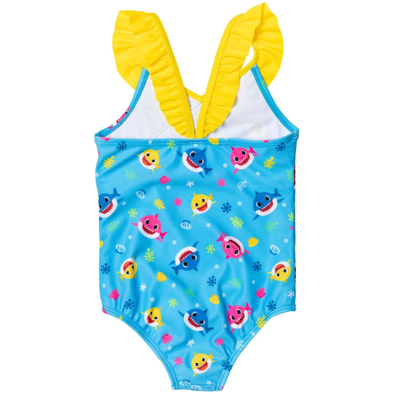 Baby Shark Toddler, Baby-Girls Swimwear Crossover One Piece Bathing Suit, 3T, Blue