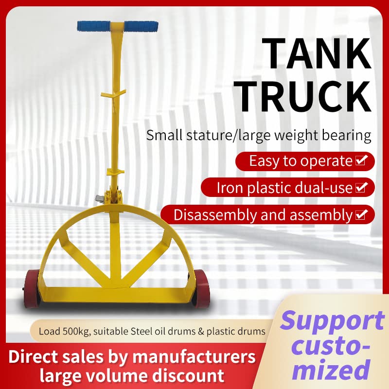 55 Gallon Drum Dolly - Stuffygreenus Industry Heavy Duty Barrel Wheels Barrel Dolly for 55 Gallon Drum Cart with Tow Bar Round Dolly Steel Low Profile, 1200lbs