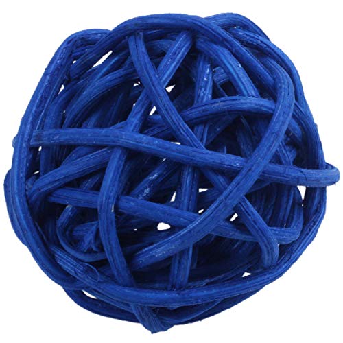 Andifany 12 pcs 3cm Rattan Wicker Ball for Garden, Wedding, Party Decoration (Royal Blue)