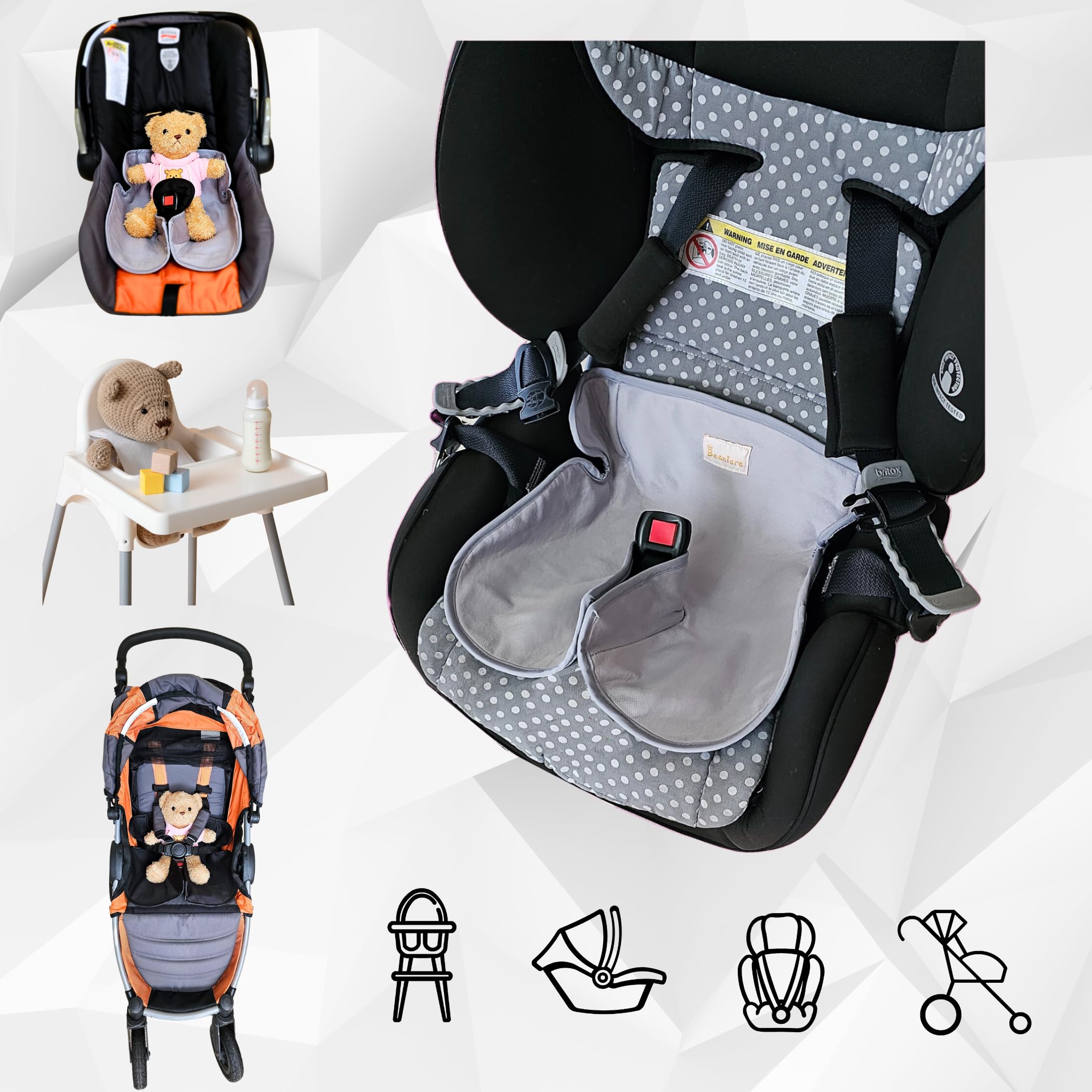 Crash and Flammability Tested,Child Car Seat Protector, Waterproof Anti Slip Piddle Pad for Infant Child Carseat, Booster, Stroller, Dining Chair (Black)