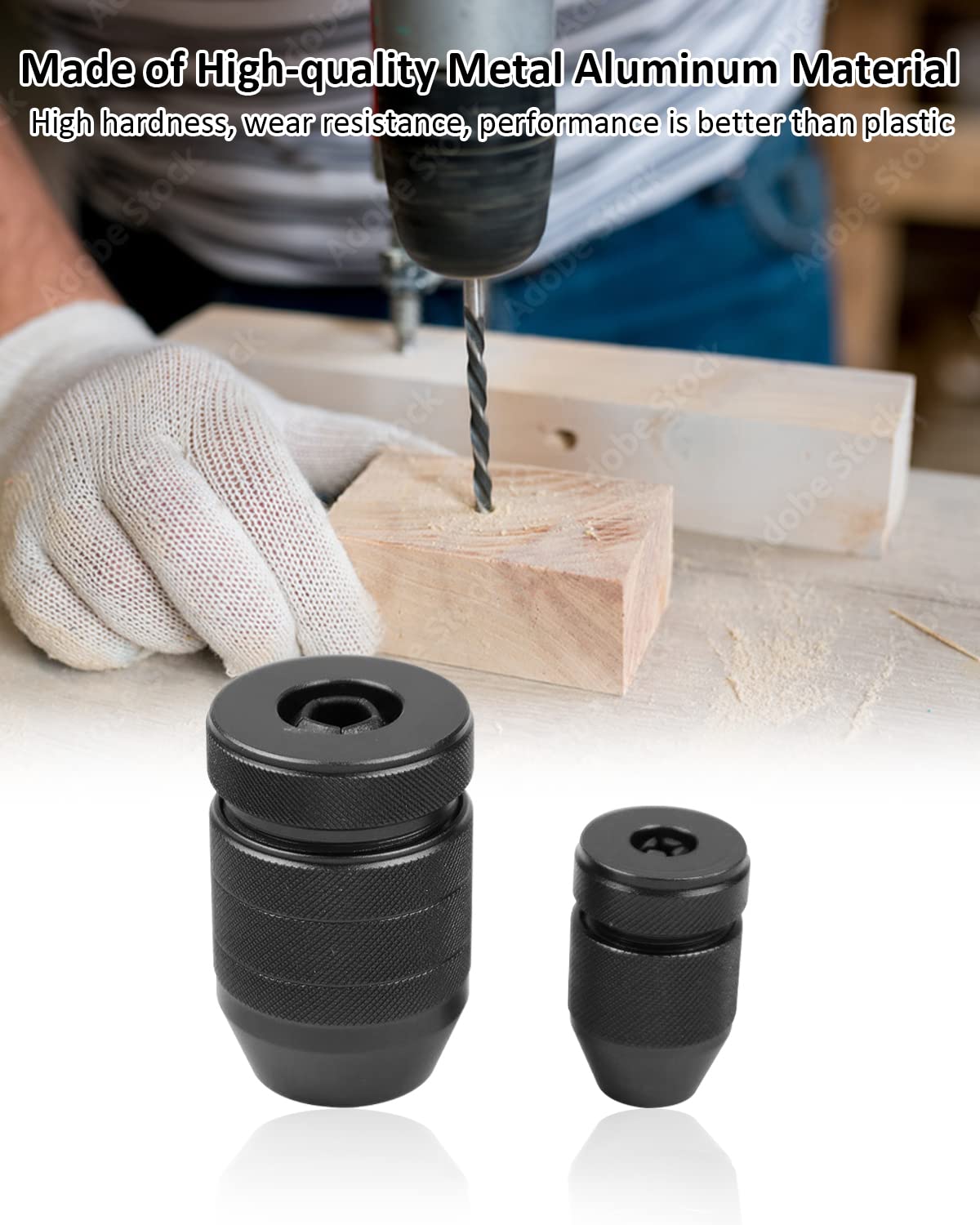 2Pcs Drill Depth Stop for Drill Bits Drill Size Range 5/64"-3/16",15/64"-7/16" Drill Size Range 5/64"-3/16",15/64"-7/16" Aluminum Drill Bit Stop Collar Set Woodworking Tools
