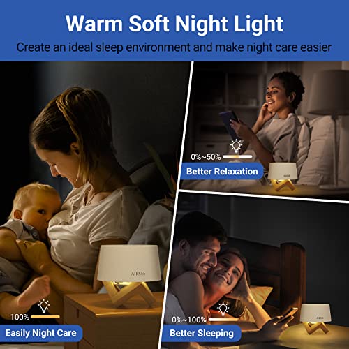 AIRSEE Sound Machine White Noise Machine with Baby Night Light Built-in 31 Soothing Sounds with Timer & Memory Features for Better Sleep, Portable Noise Machine for Baby, Adultsā¦