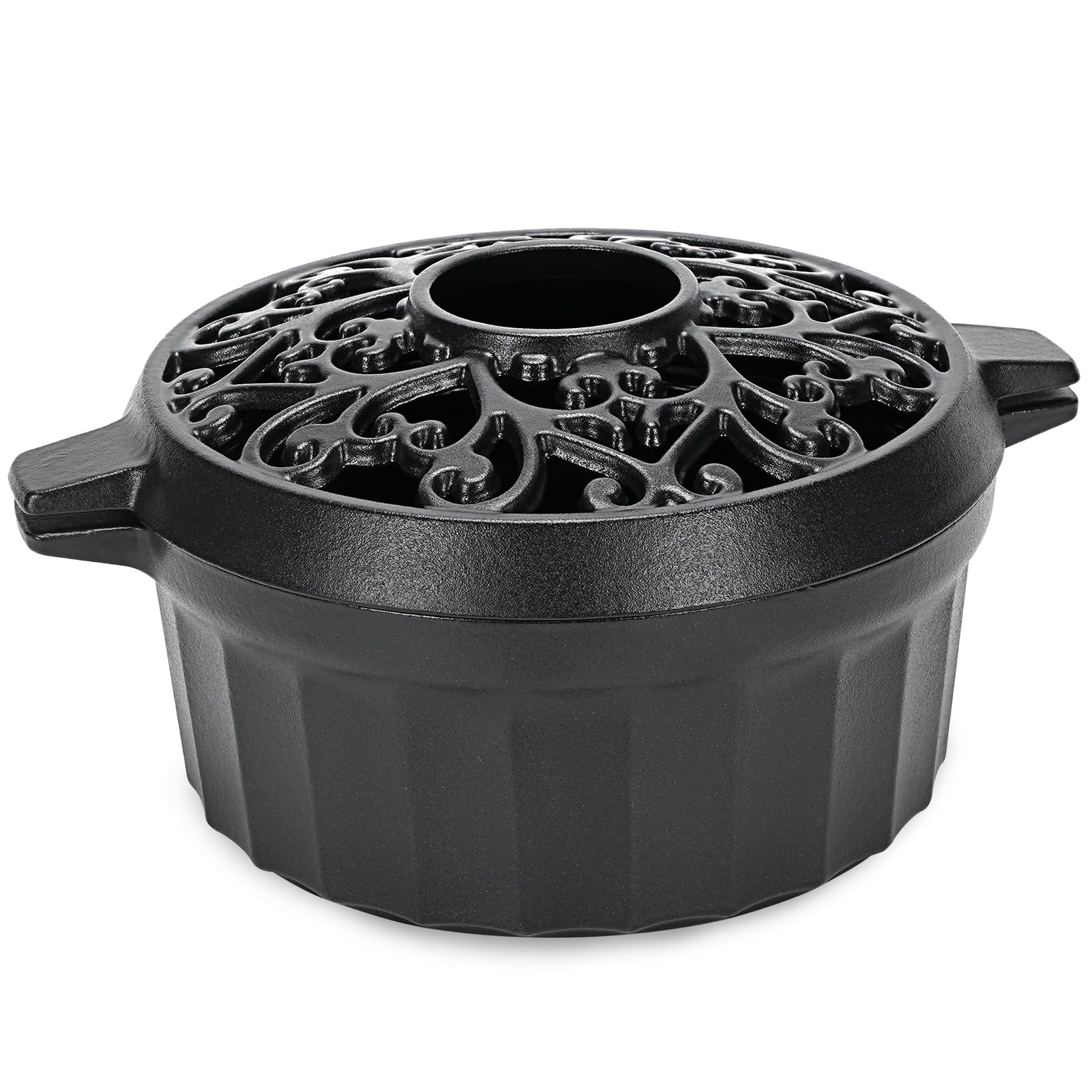 1MORE Wood Stove Steamer- Wood Stove Humidifier Cast Iron with Porcelain Enamel Coating, Fireplace Steamer Pot, Rust Resistant, Home Indoor Decorative, 2.5 Quart Capacity,Black