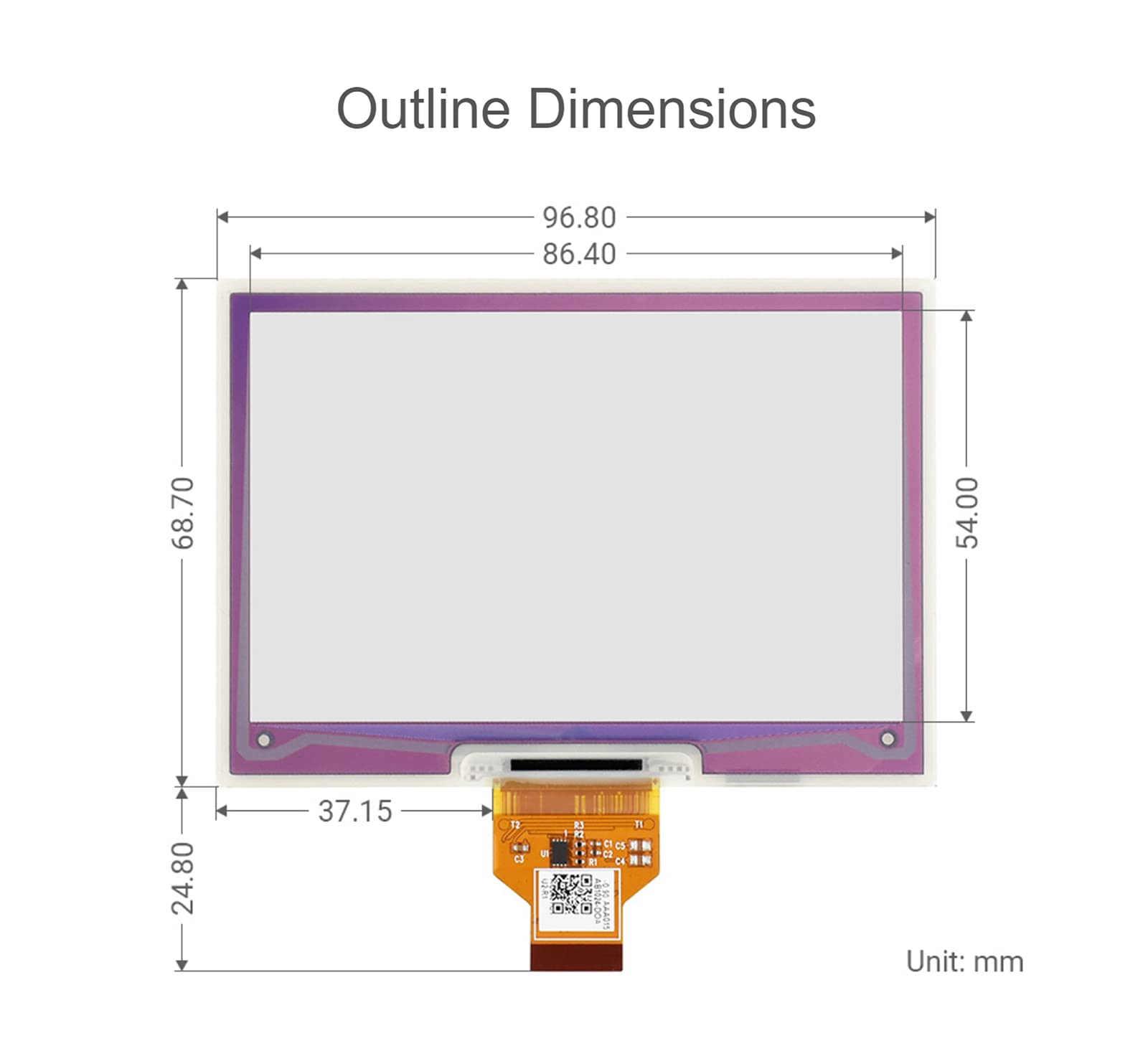waveshare 4.01 inch Colorful E-Paper E-Ink Display 640×400 ACeP 7-Color eink Raw Display 3.3V Advanced Color ePaper Screen Without PCB, SPI Interface