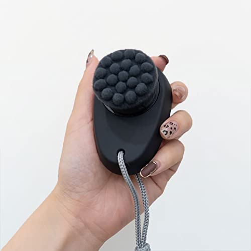 2 Pack Facial Cleansing Brushes, Face Brush with 2-in-1 for Deep Pore Cleansing and Exfoliation, Silicone Scrubber & Soft Bristle Sides (Black&Pink)