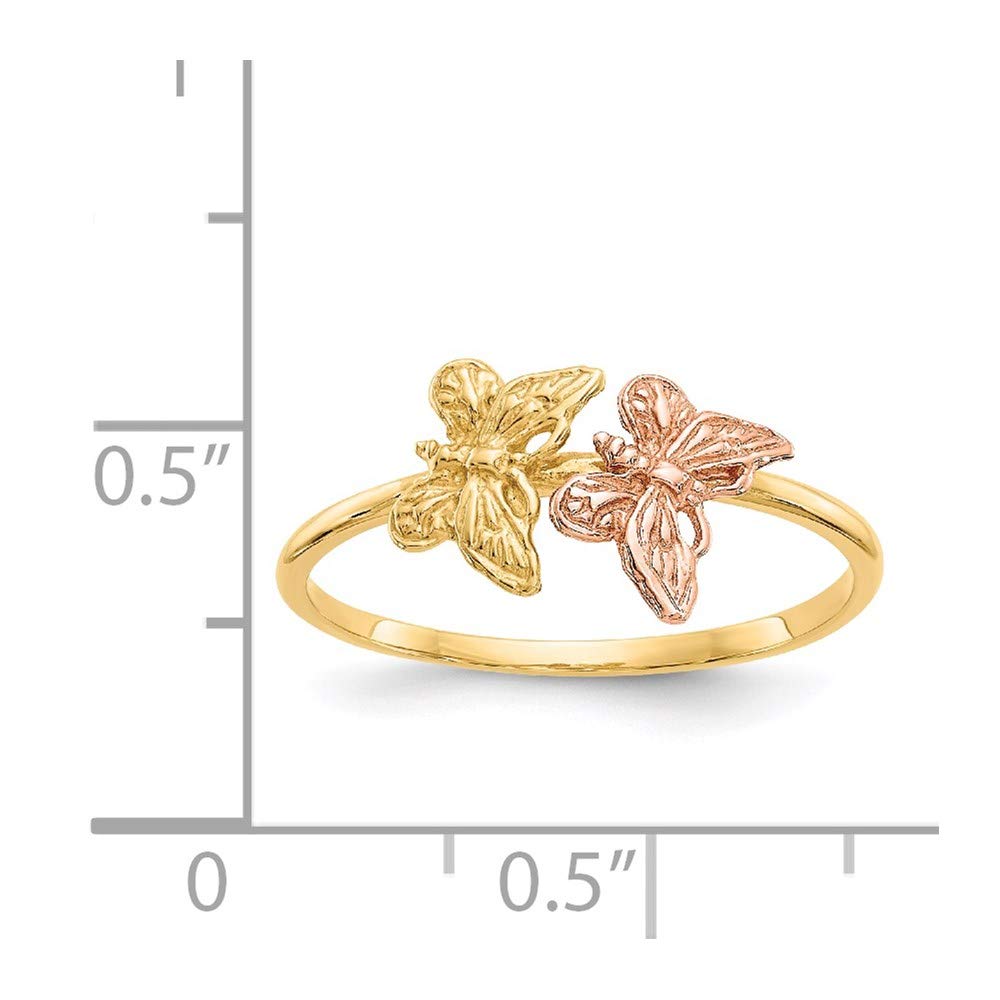 14k Two-Tone Polished Butterfly Ring QK5770