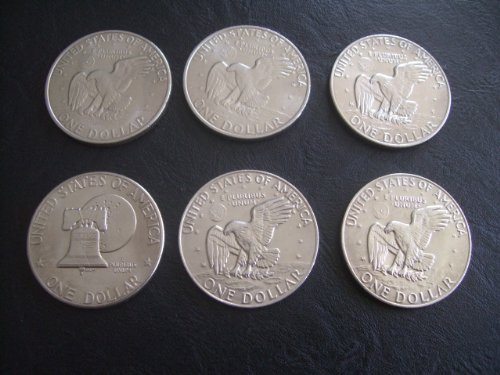 1971-1978 P All 6 IKE Eisenhower Circulated Dollar Coins Set From Phliladelphia Mint