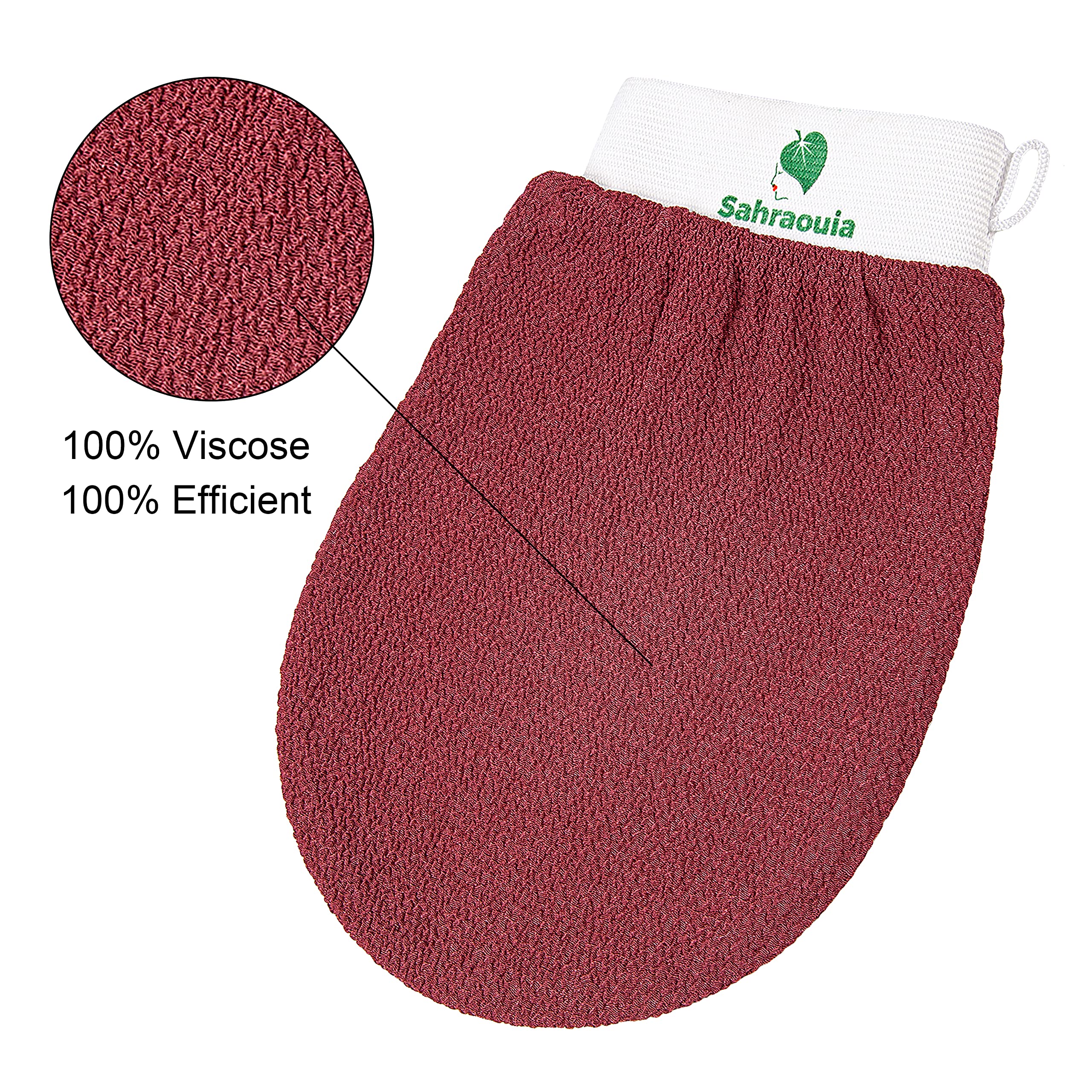 SAHRAOUIA Exfoliating Glove & Back Scrubber - Viscose Dead Skin Scrubbers for Men/Women - Remove Unwanted Dry Skin - Moroccan Exfoliating Glove for Body Scrub w/Bath Back Scrubber for Smooth Skin