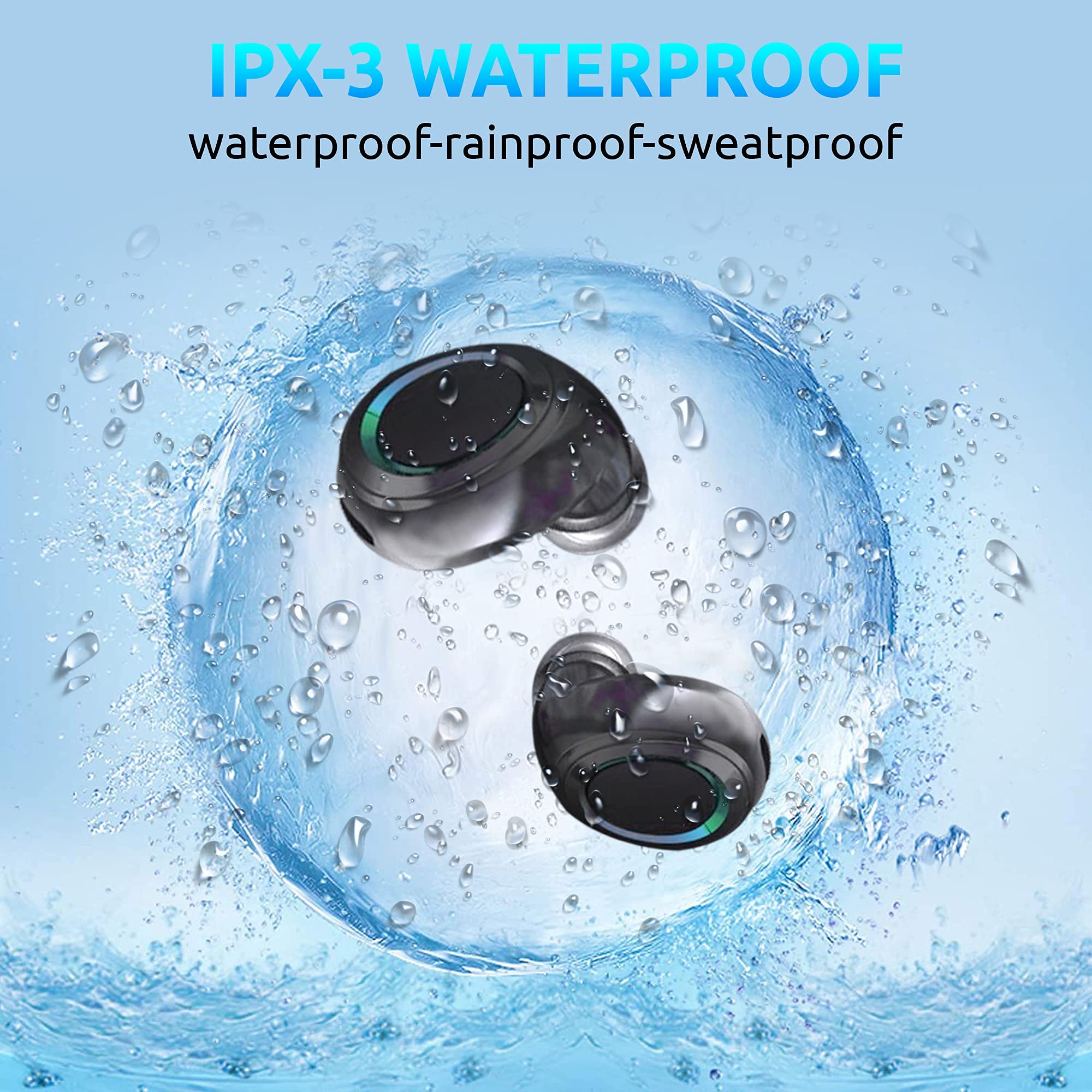 Wireless PRO Bluetooth 5.3 Earbuds Compatible with Samsung Galaxy S3 Slim + 2,000mah PowerBank 36 Hour Use, Wireless IPX4 Waterproof/Sweatproof/Noise Reduction with Quad Mic