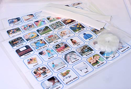 90 Real Life Photos Picture Cards & 3 Home, School, & On The Go Chart -Great for Childrenās Daily Routine, Chores & Responsibilities -Promotes Great Behavior & Independence (Consumer Needs to Cut)