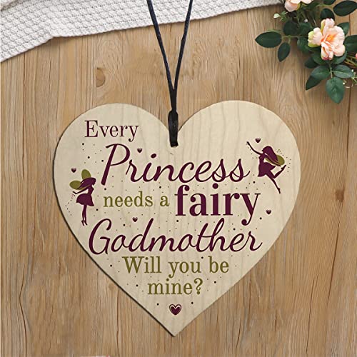 Dadaly Decor Godmother Plaque Will You Be My Godmother Proposal - Best Godmother Gift Wooden 4 x 4 inch (A)