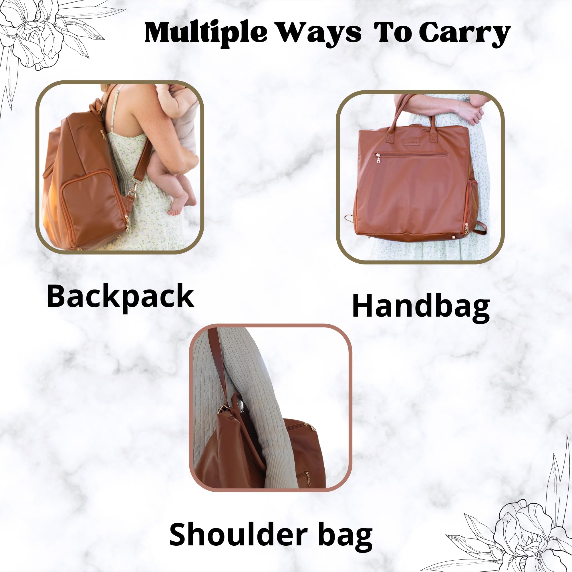 Iris & Ella Vegan Leather Breast Pump Bags - Spectra Pump Bag with Laptop Pocket - Convertible Breast Pump Travel Bag & Shoulder Bag - Stylish & Functional Pumping Bag for Working Moms