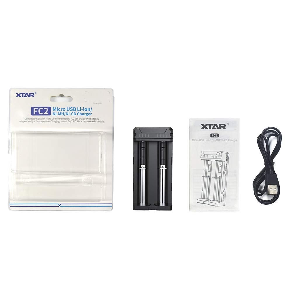 XTAR FC2 2A Battery Charger 18650 26650 Protected unprotected 21700 charger